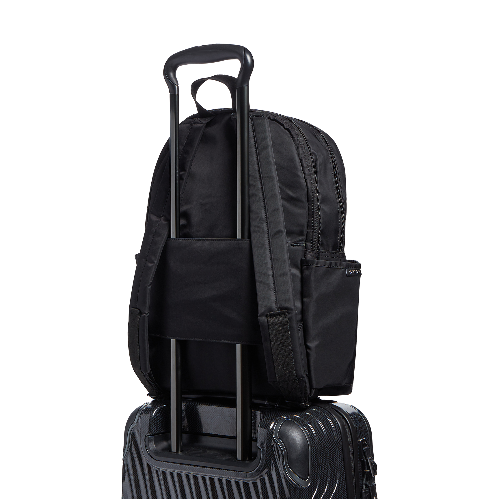 Evans Double Pocket Backpack Nylon Navy