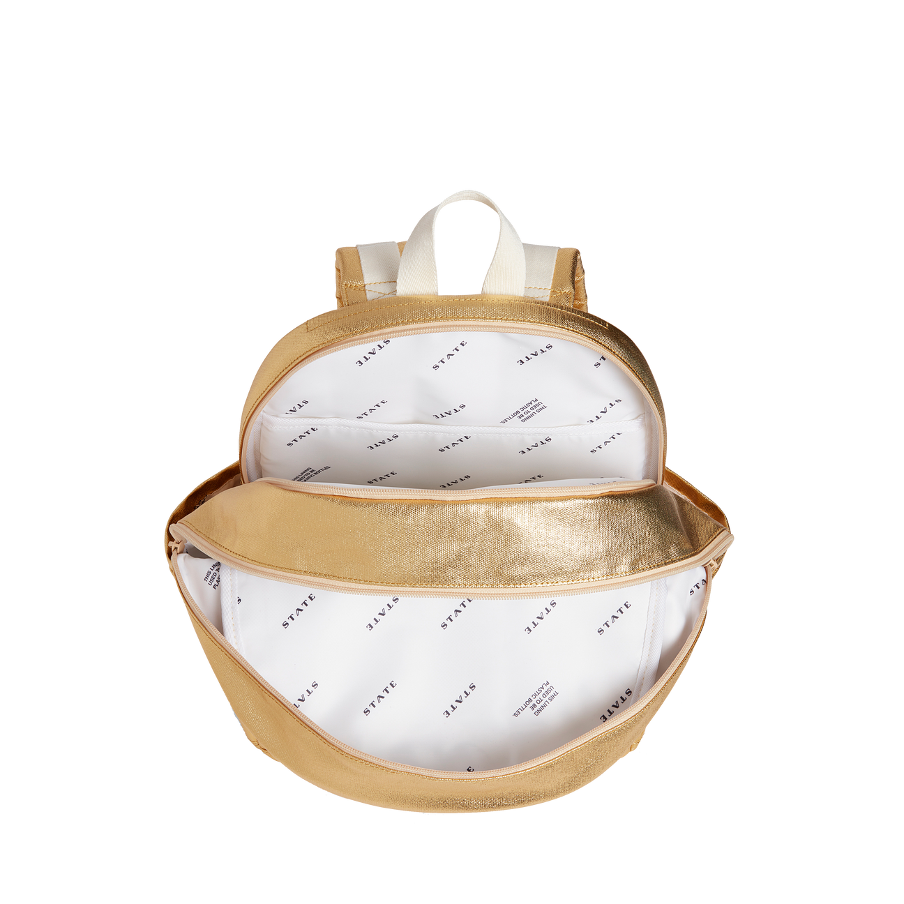 STATE Bags | Kane Kids Double Pocket Backpack Metallic Fuzzy Hearts