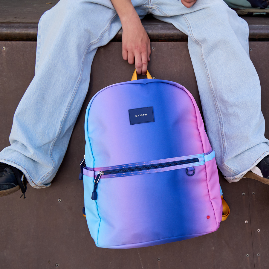 STATE Bags | Kane Kids Large Backpack Recycled Poly Canvas Blue/Pink ...