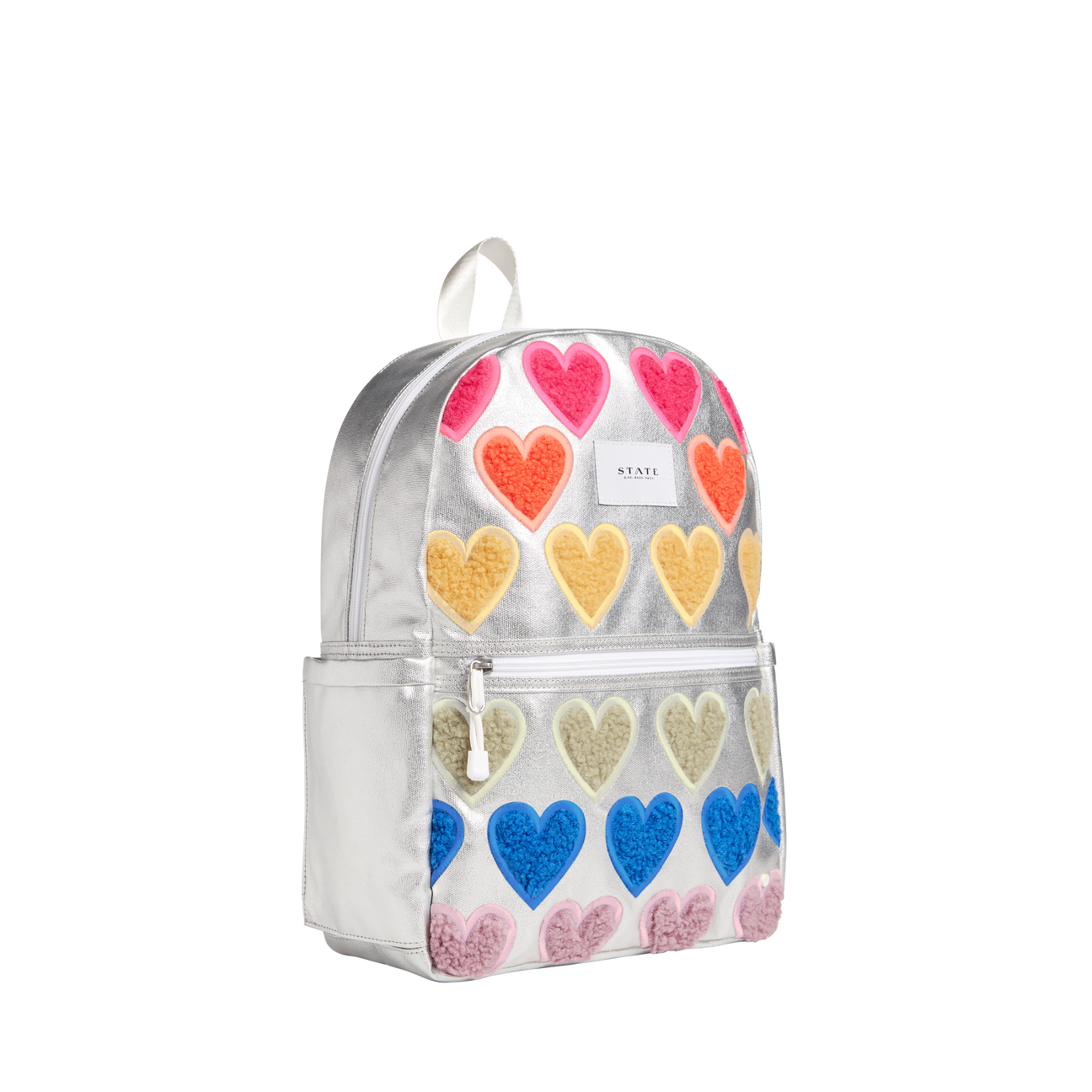 STATE Bags | Kane Kids Travel Backpack Metallic Fuzzy Hearts | Back to ...
