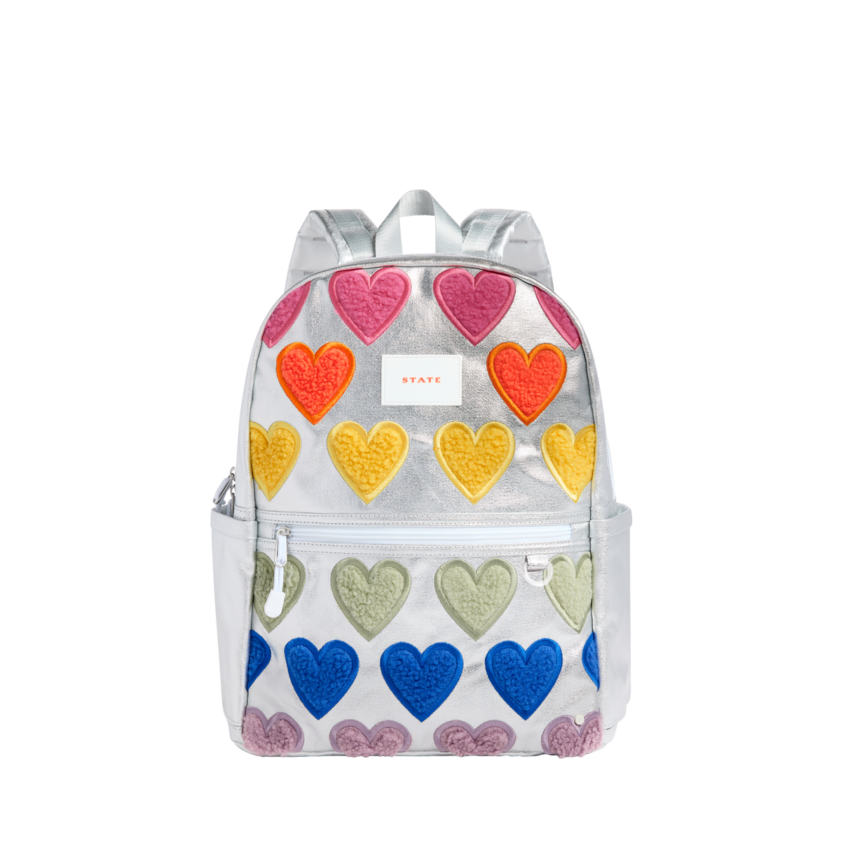 STATE Bags | Kane Kids Travel Backpack Metallic Fuzzy Hearts | Back to ...