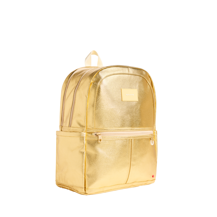 STATE Bags | Kane Kids Double Pocket Backpack Metallic Gold