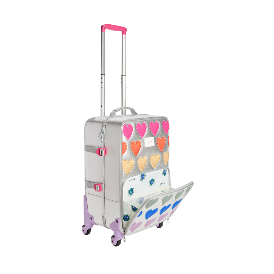 STATE Bags | Logan Suitcase Metallic Patchwork Hearts