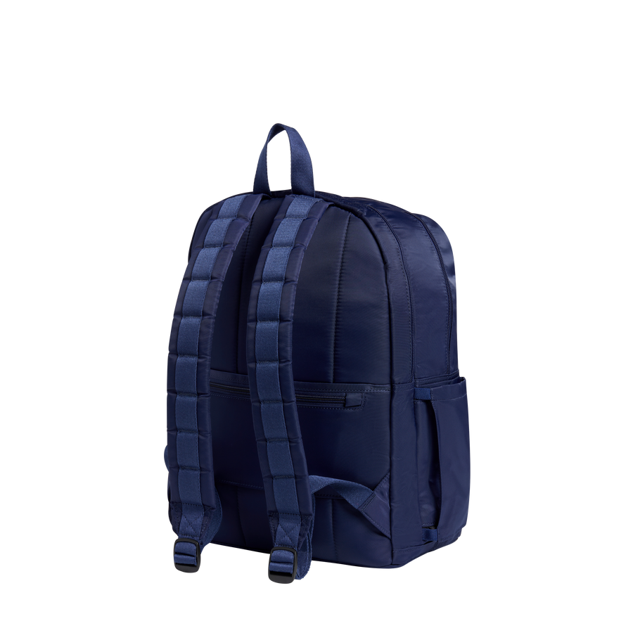 Evans Double Pocket Backpack Nylon Navy