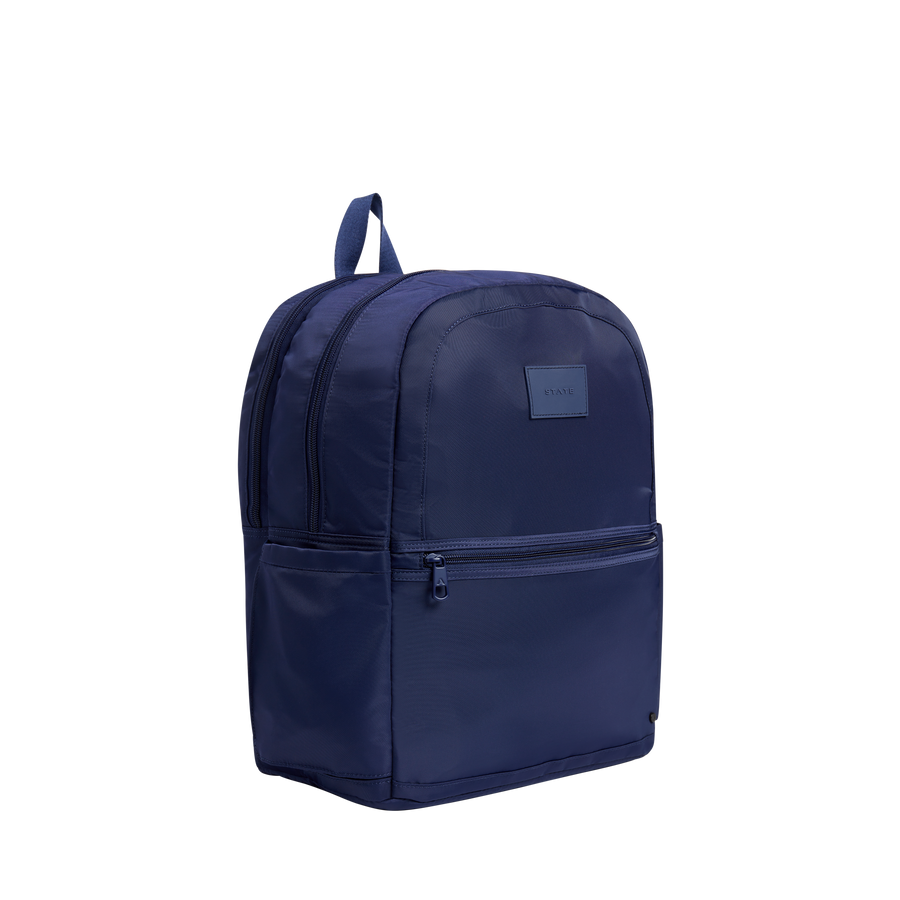 Evans Double Pocket Backpack Nylon Navy