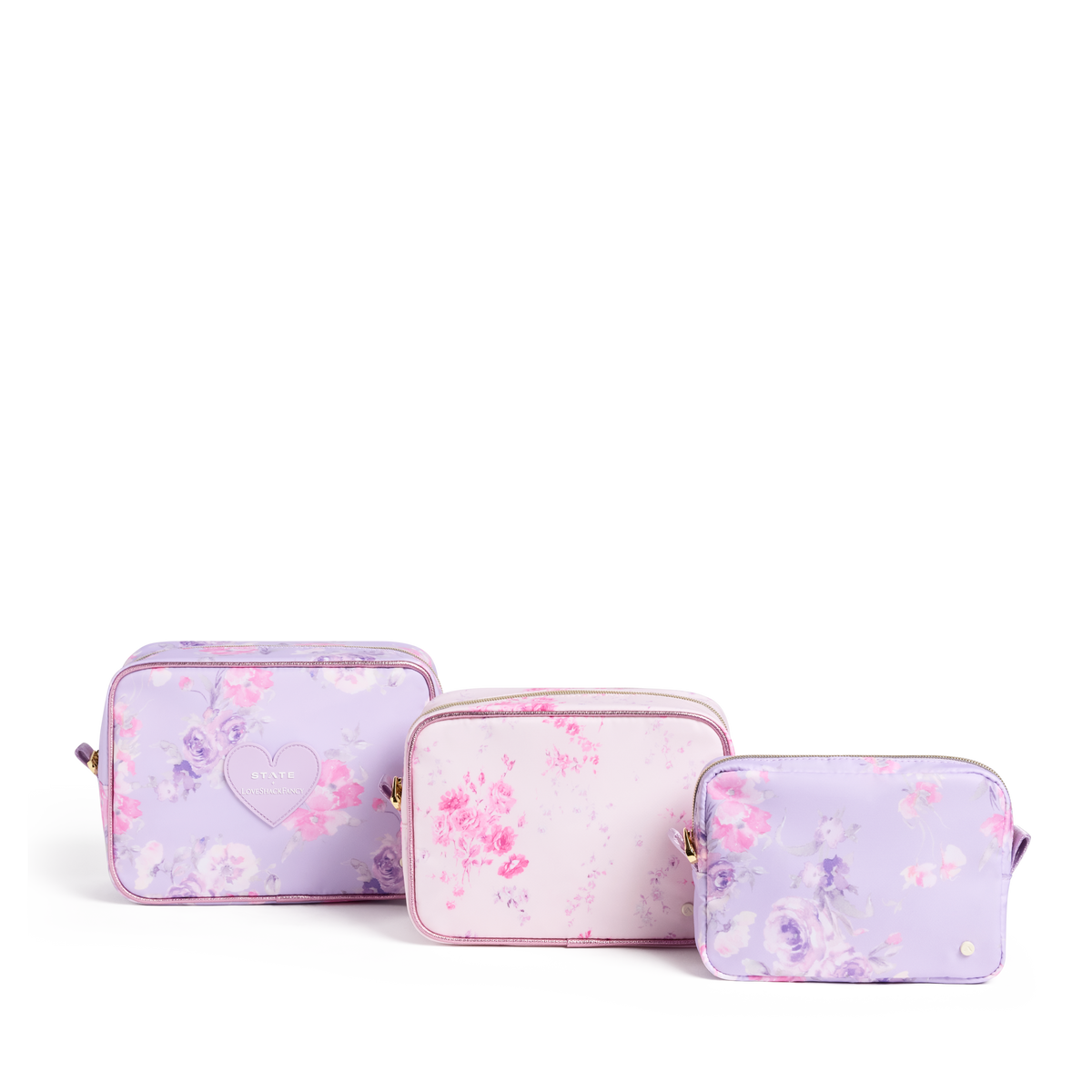 STATE Bags | Travel Pouch Set Clear/Multi Check