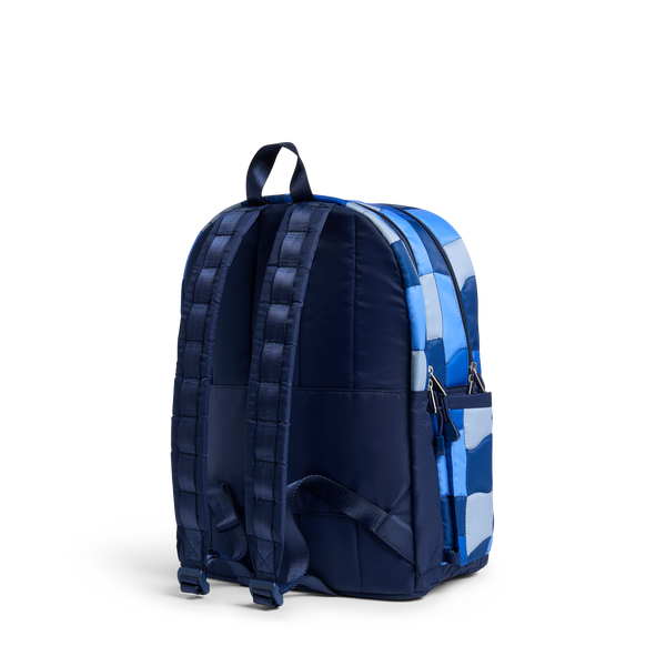 STATE Bags | Kane Kids Large Backpack Nylon Puffer Blue Puffer Check
