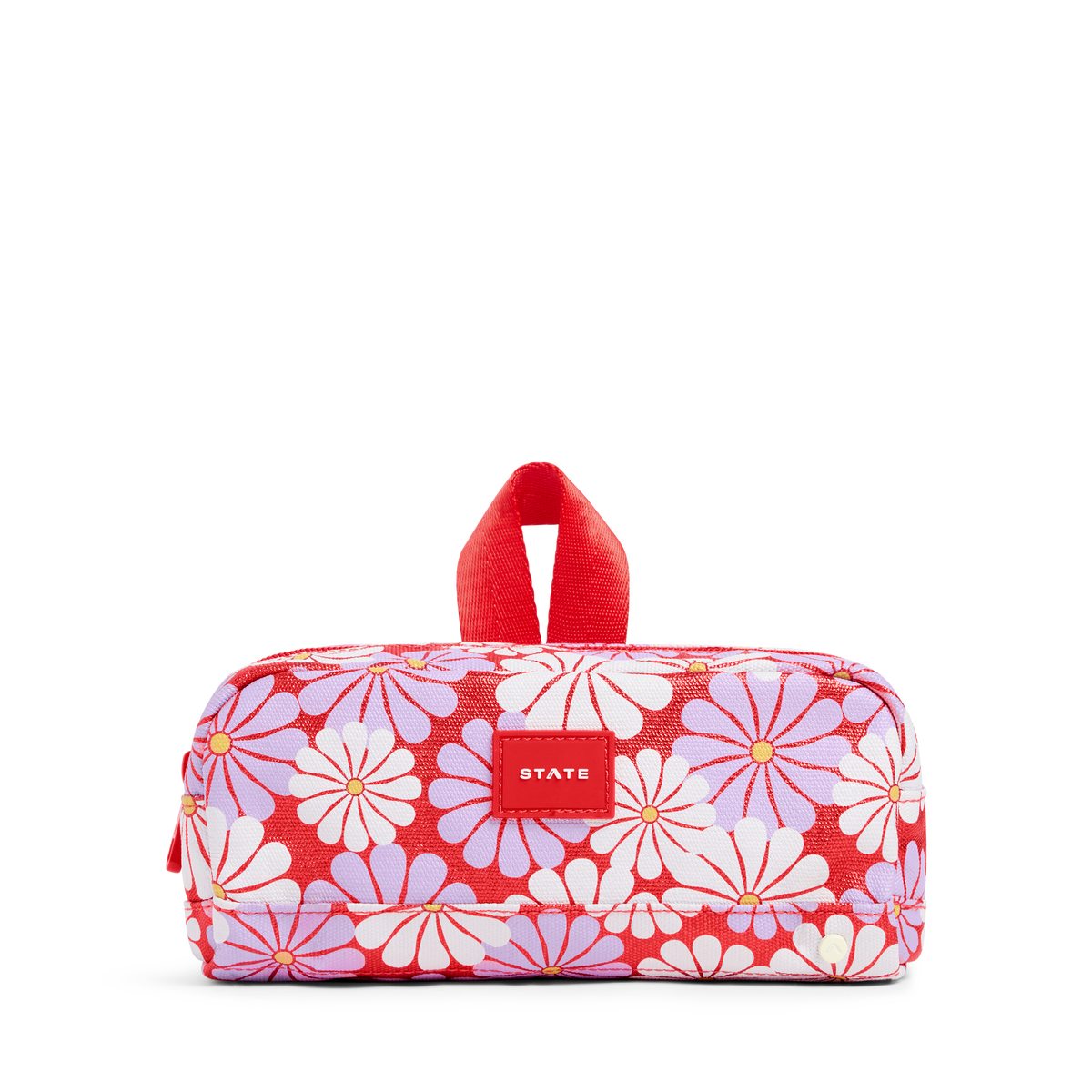 STATE Bags | Clinton Pencil Case Metallic Pink/Silver