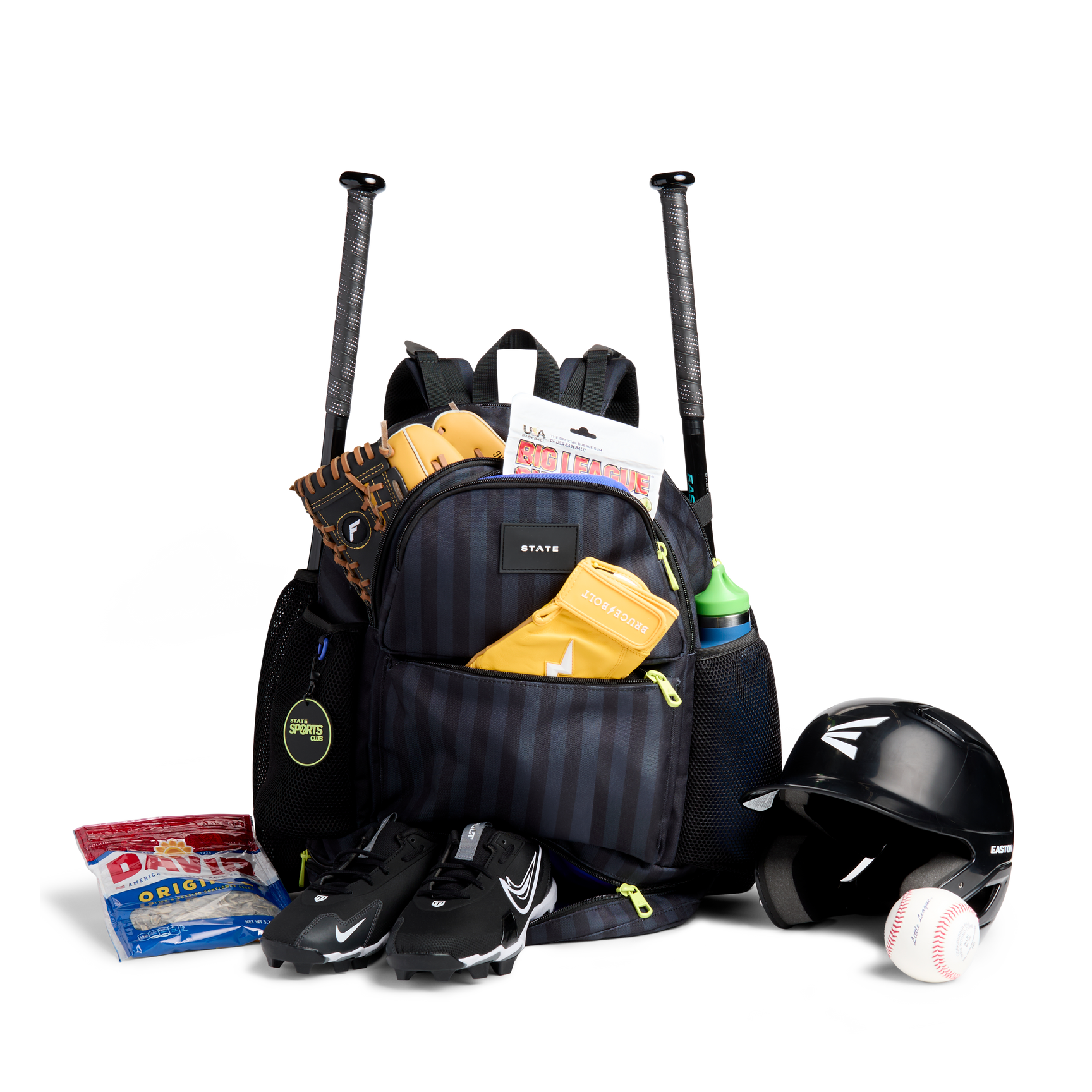 STATE Bags | Shea Baseball Backpack Black Grey Striped