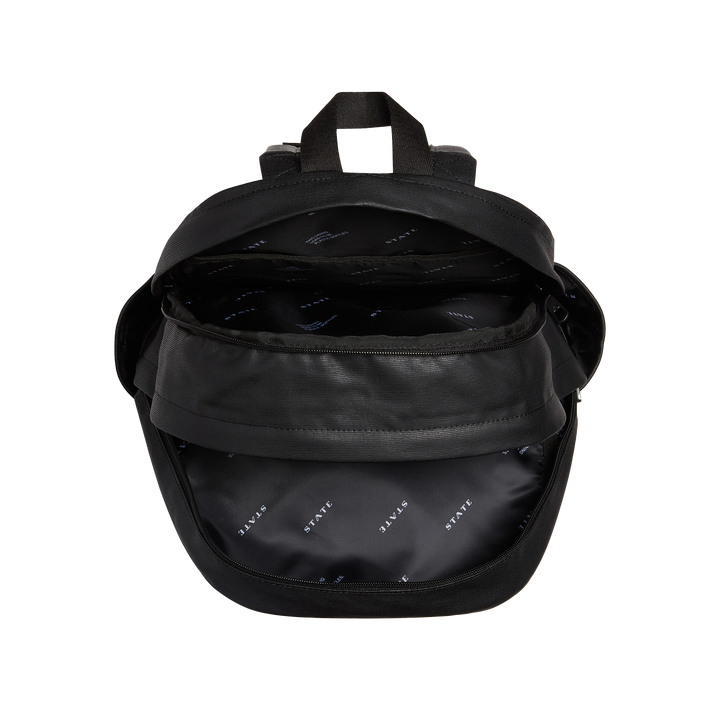 Kane Double Pocket Large Backpack Coated Canvas Black