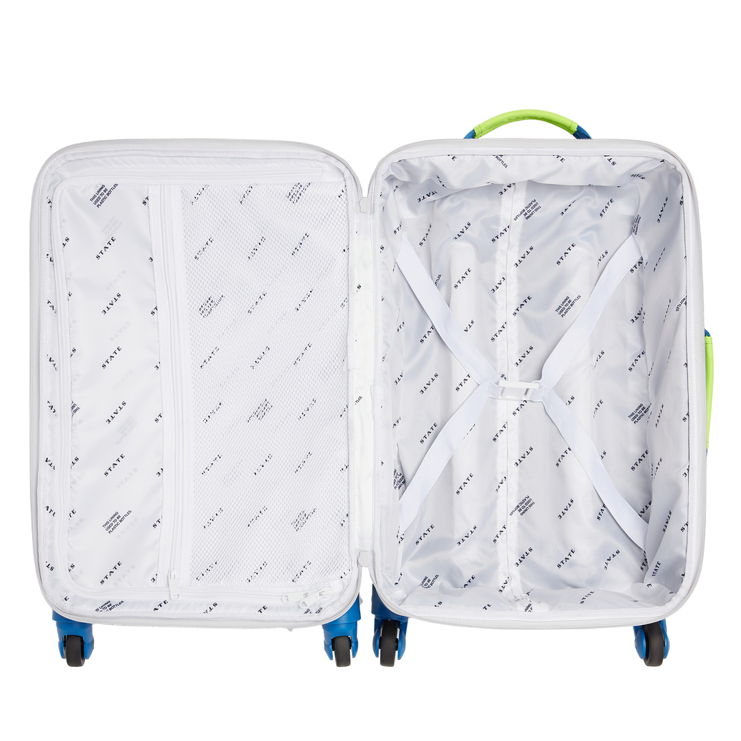 Logan Suitcase Color Block Navy/Neon